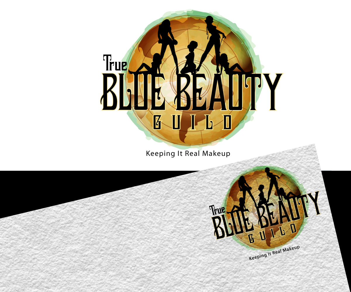 Feminine, Colorful, Makeup Logo Design for True Blue Beauty Guild ...