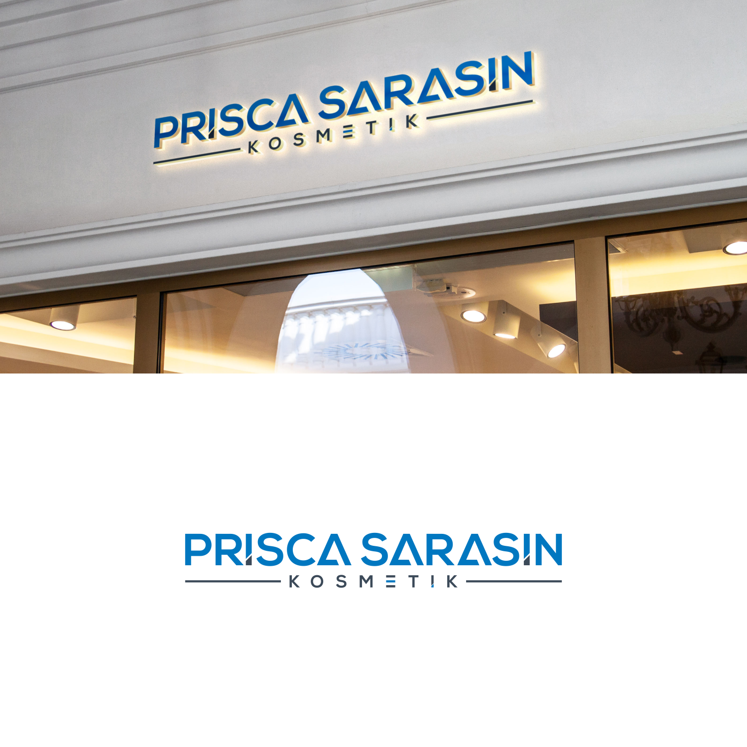 Logo Design for Prisca Sarasin Kosmetik by mbah sanem | Design #23502782