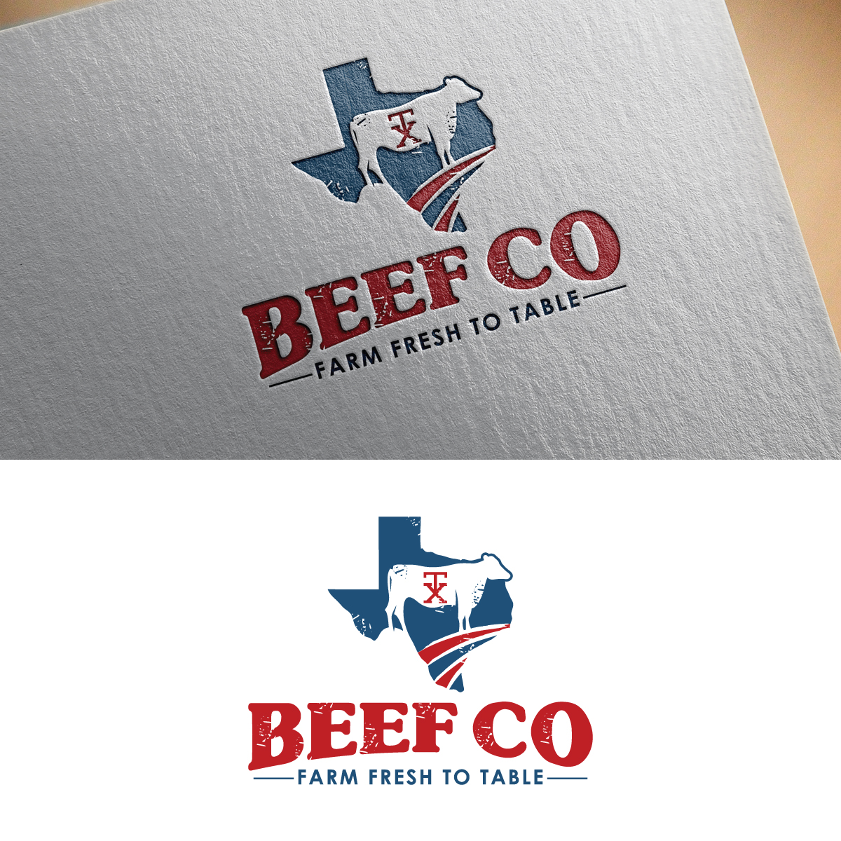 Modern, Professional Logo Design for TX Beef Co (tagline: Farm Fresh to ...