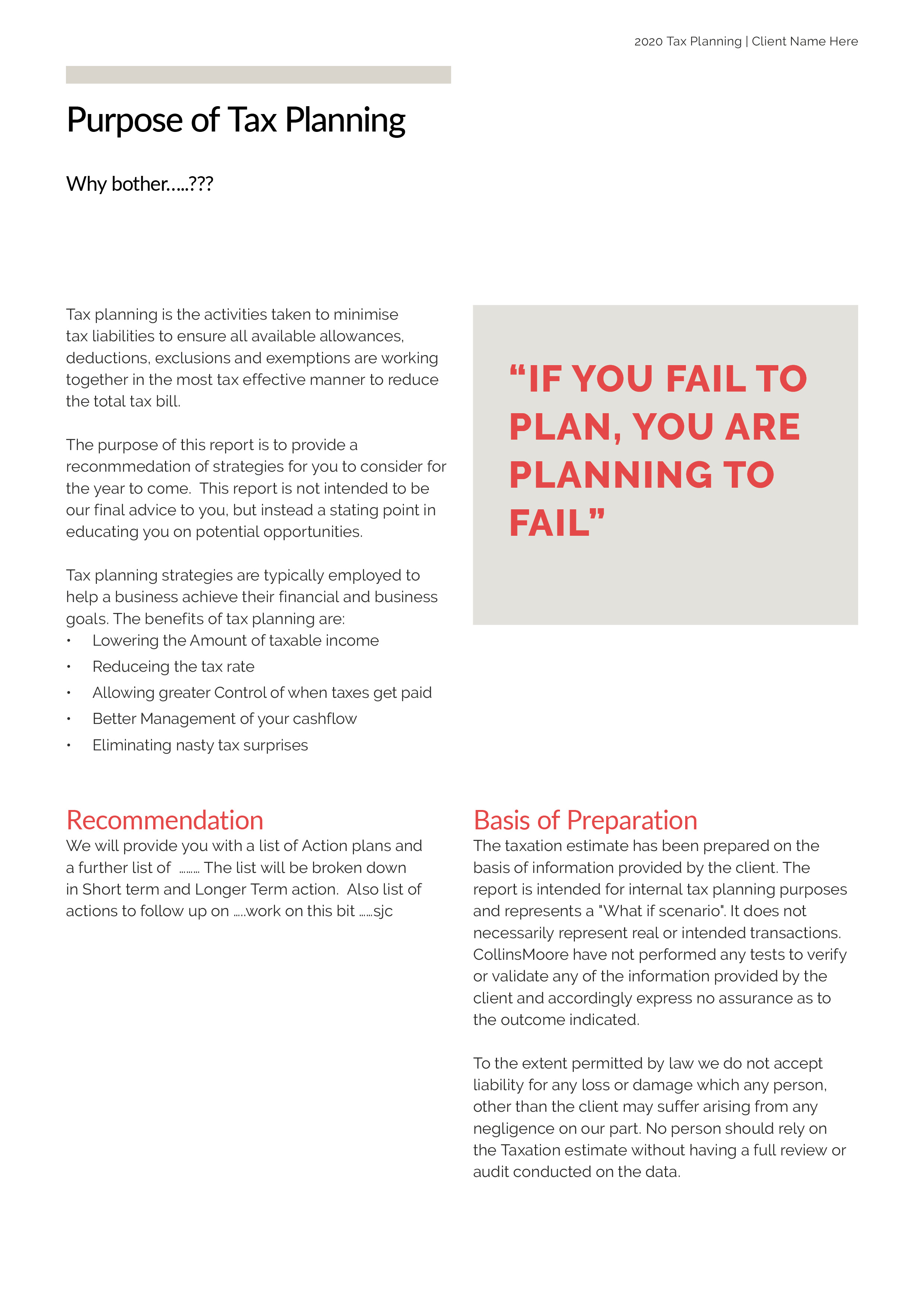 Upmarket, Professional, Accounting Word Template Design for a Company ...