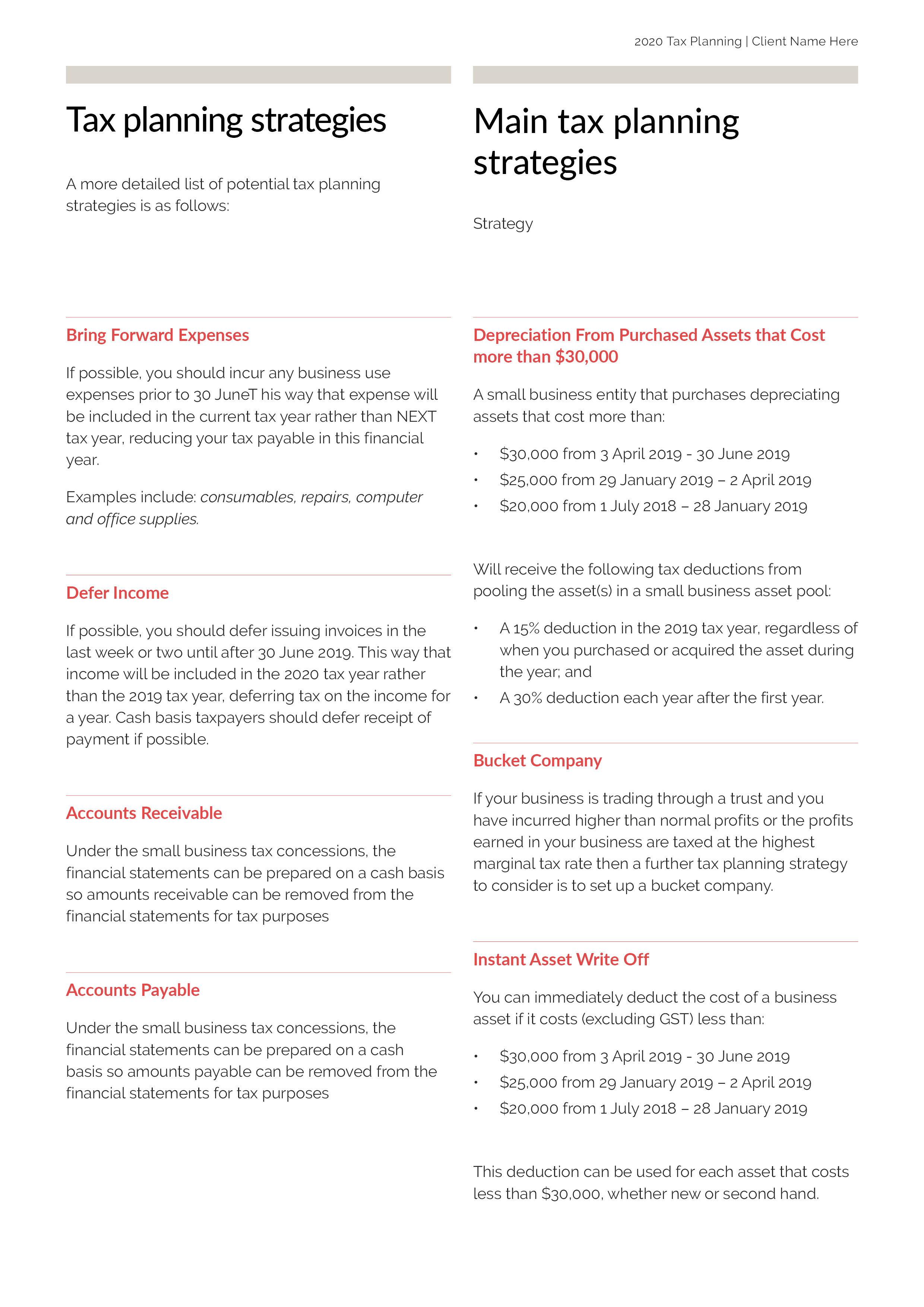 Upmarket, Professional, Accounting Word Template Design for a Company ...