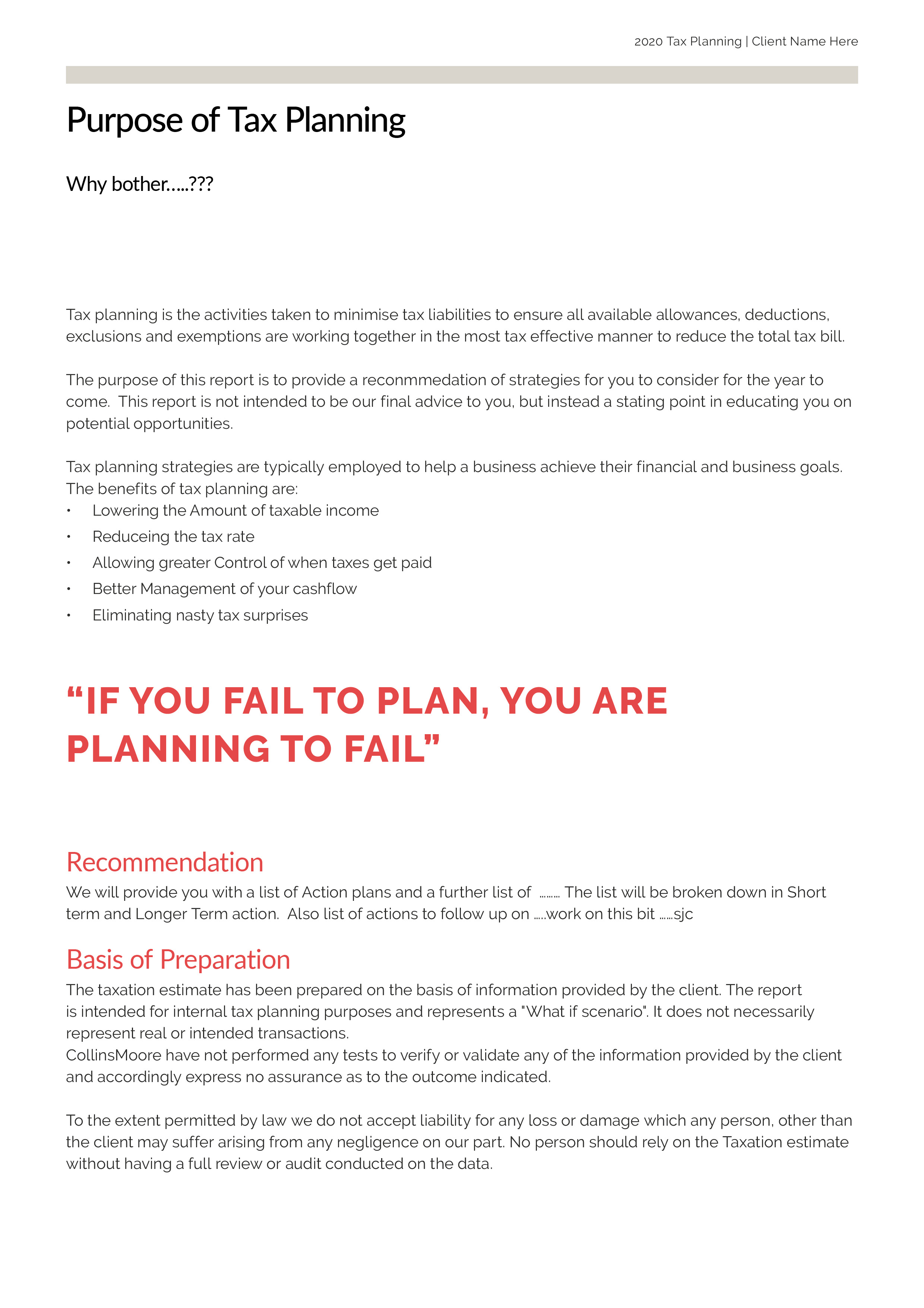 Upmarket, Professional, Accounting Word Template Design for a Company ...