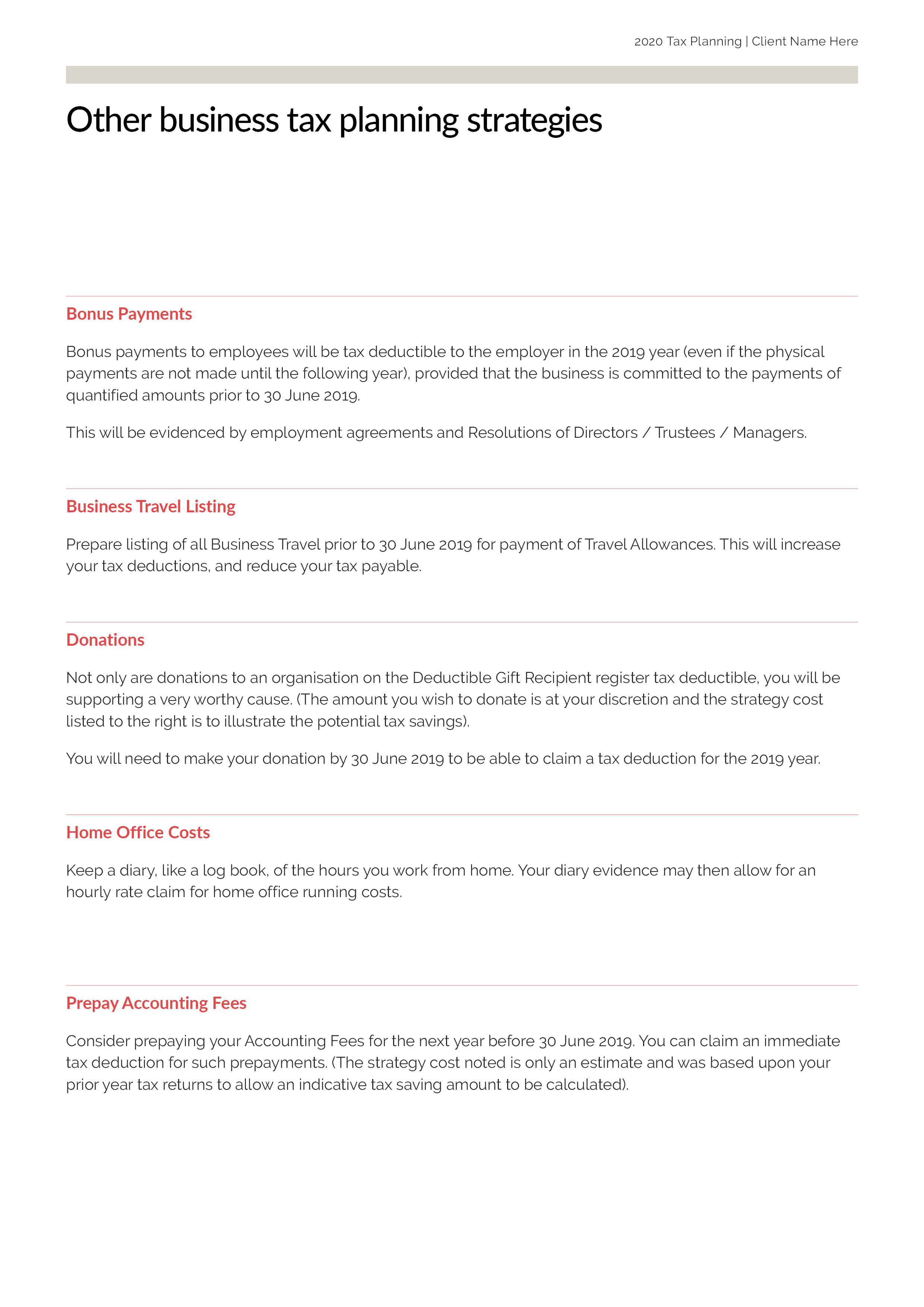 Upmarket, Professional, Accounting Word Template Design for a Company ...