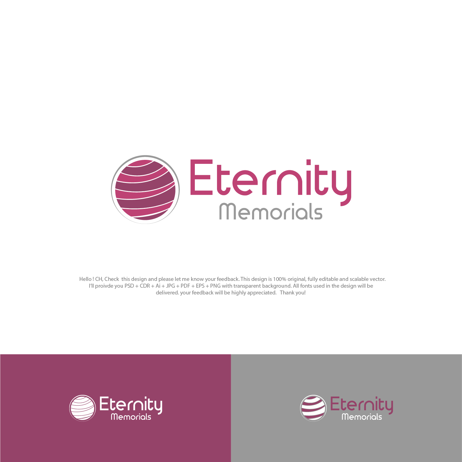 Elegant, Serious Logo Design for Eternity Memorials by ...