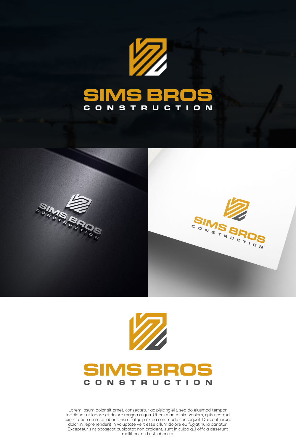 Elegant, Playful, Construction Company Logo Design for Sims Bros ...