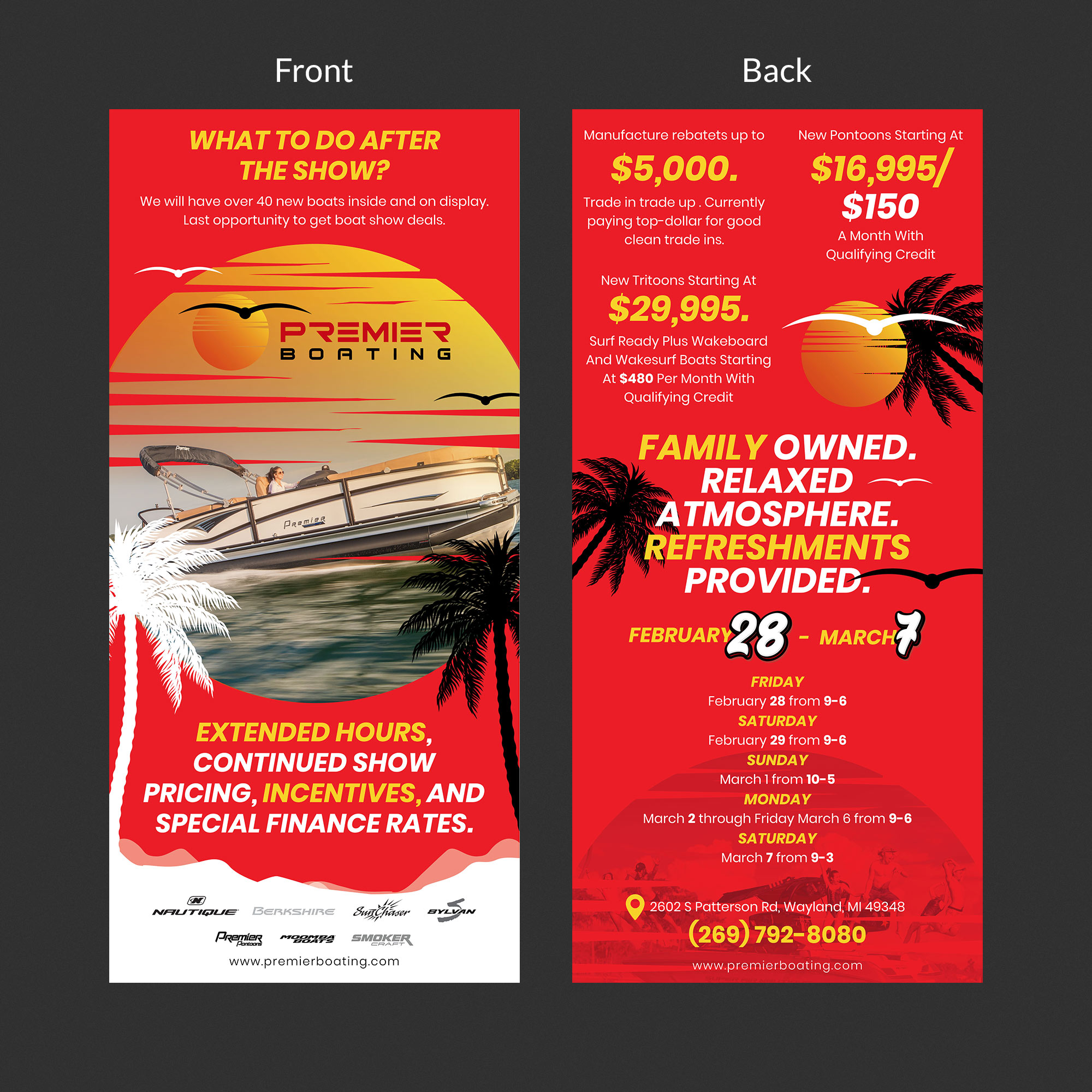 Colorful, Playful, Dealership Flyer Design for Premier Boating by ...