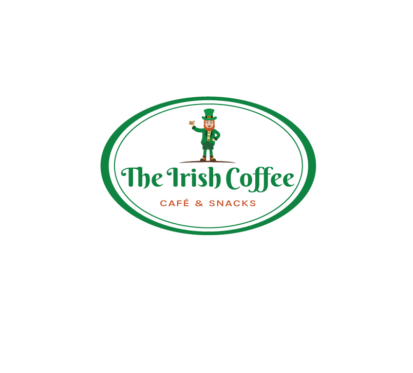 Playful, Colorful Logo Design for Name: The Irish Coffee. Slogan: Café ...