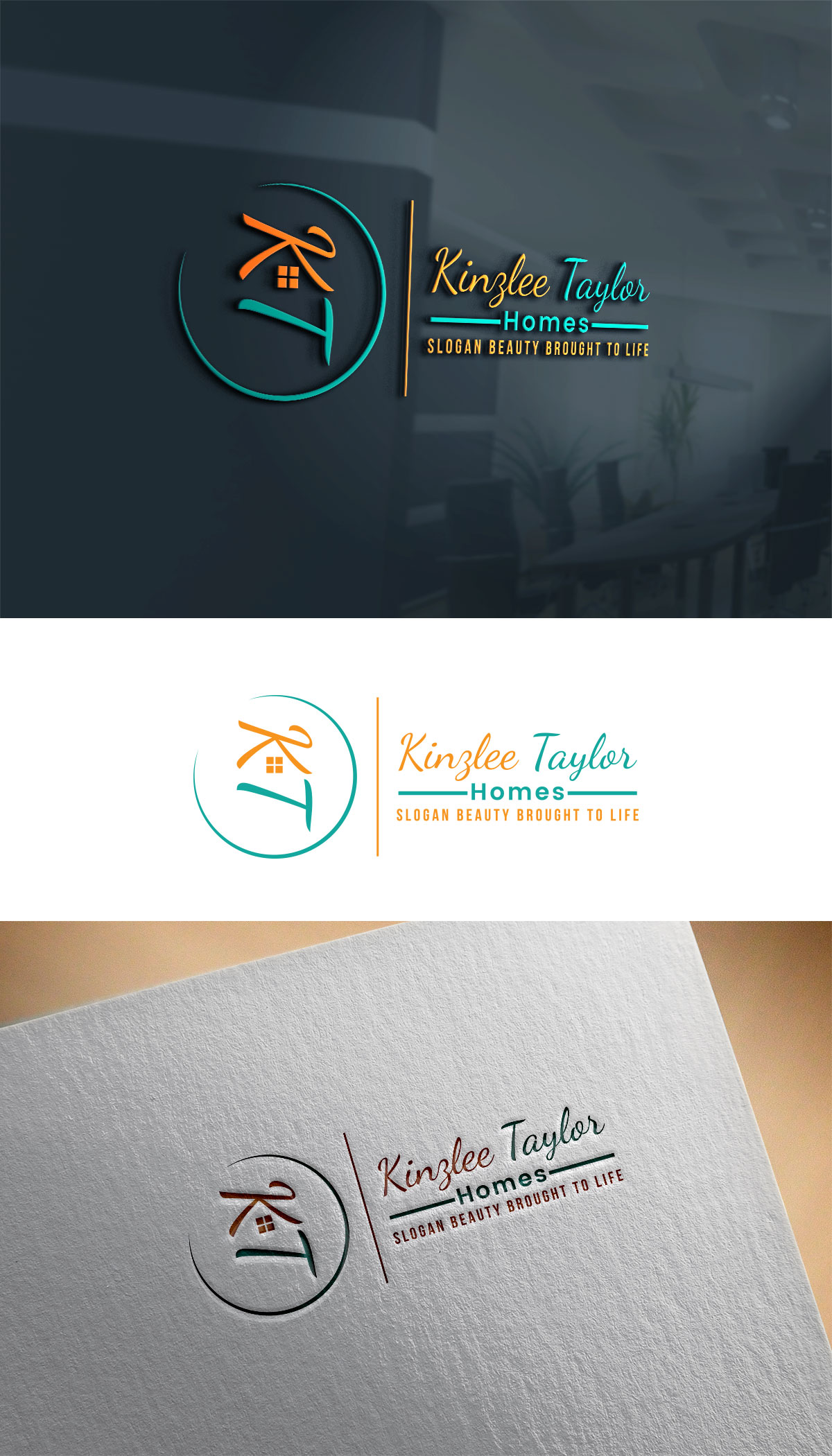 Elegant, Playful, Home Builder Logo Design for Kinzlee Taylor Homes by ...