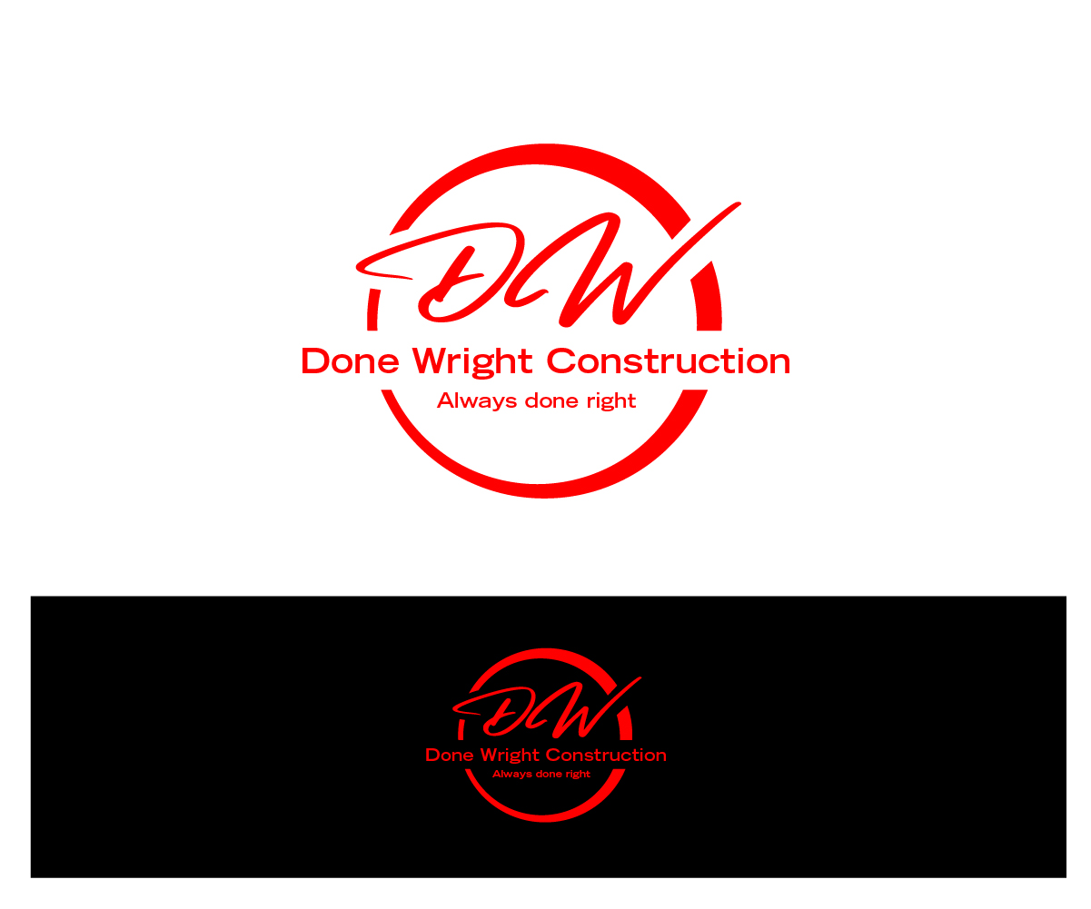 Bold, Serious, Residential Construction Logo Design for Done Wright Construction by Daniel Caso ...