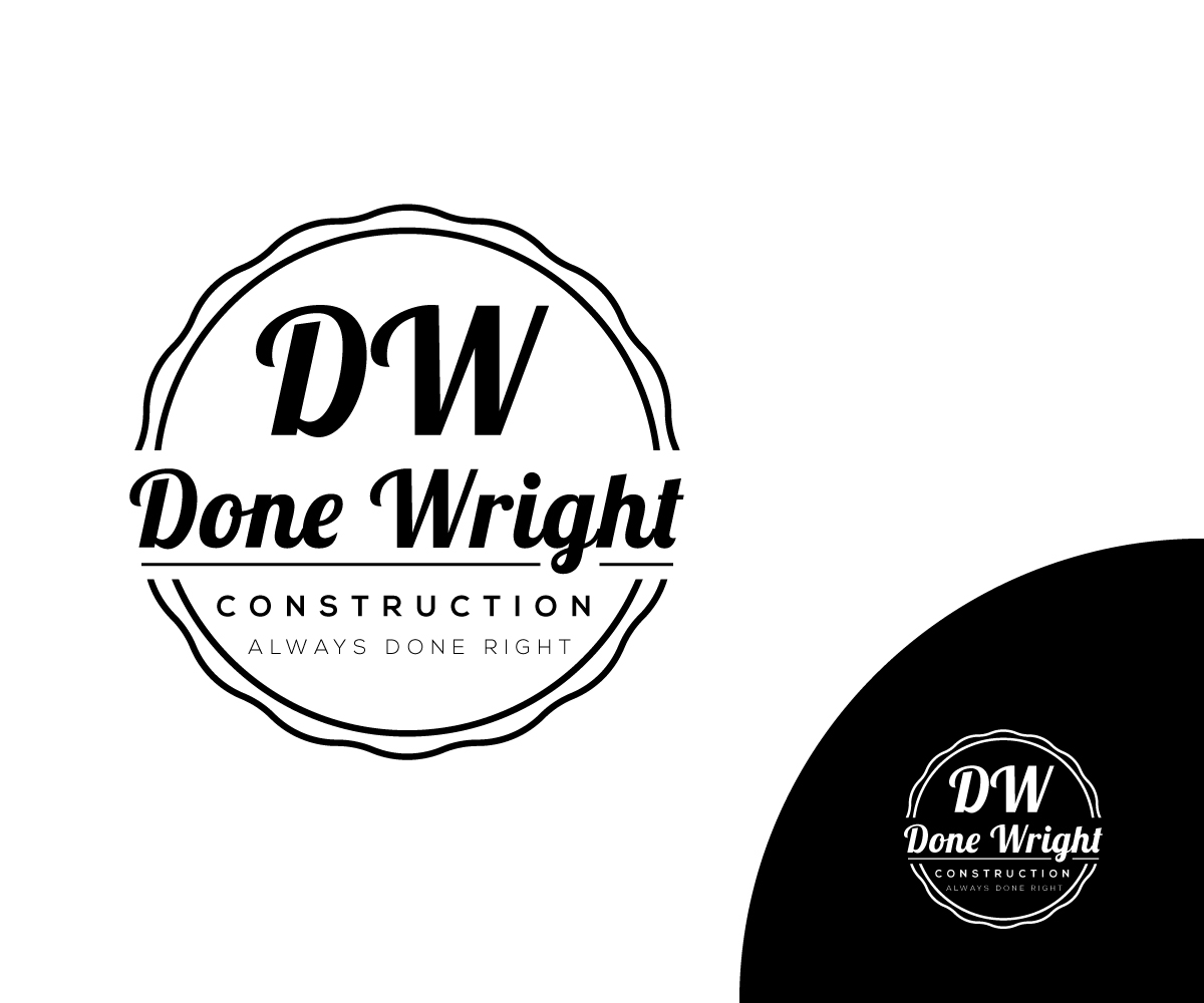 Bold, Serious, Residential Construction Logo Design for Done Wright ...