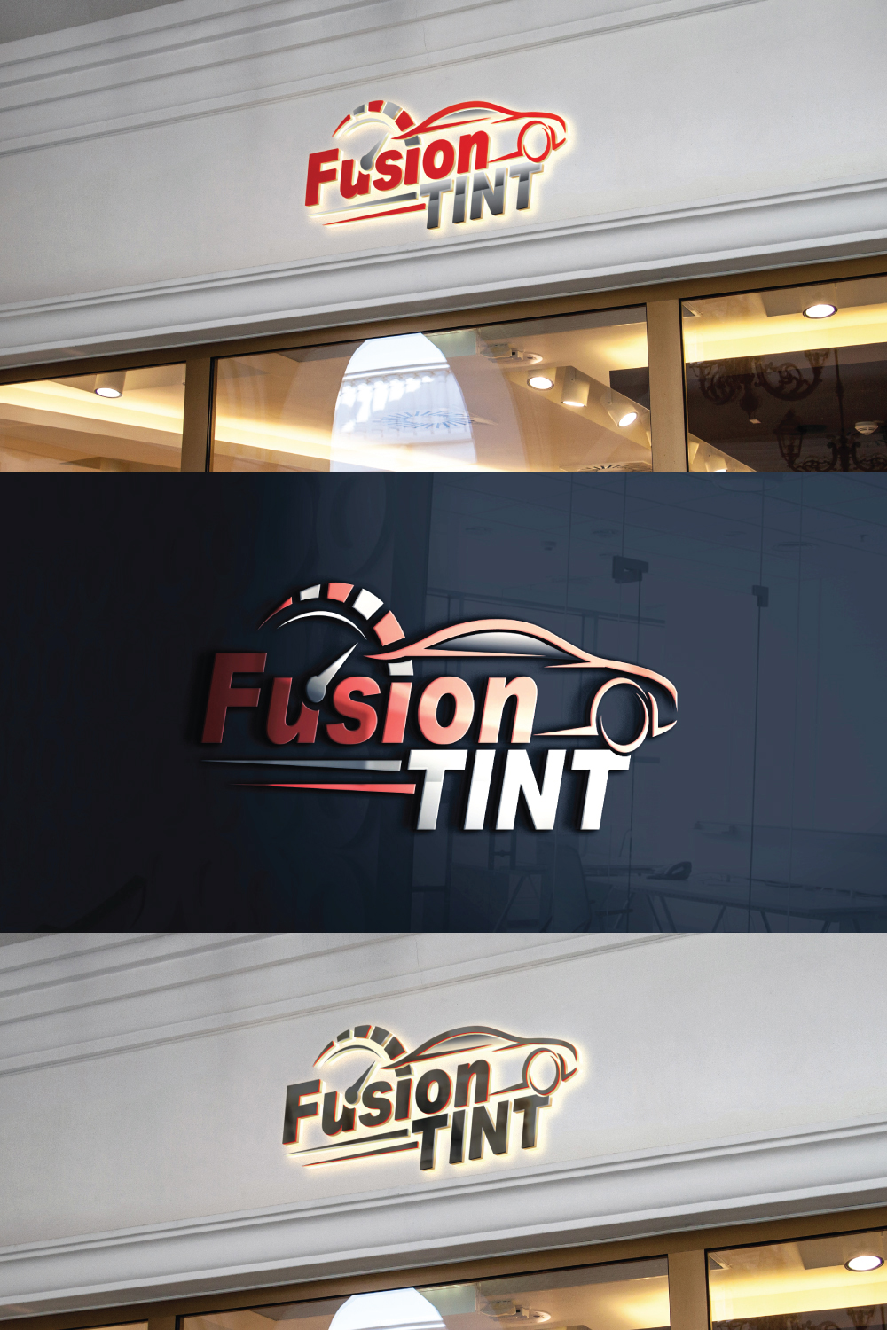 Elegant, Playful, Automotive Logo Design for Fusion Tint by step ...