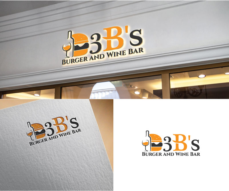 Logo Design for Three B's Burger and Wine Bar or 3B's Burger and Wine ...