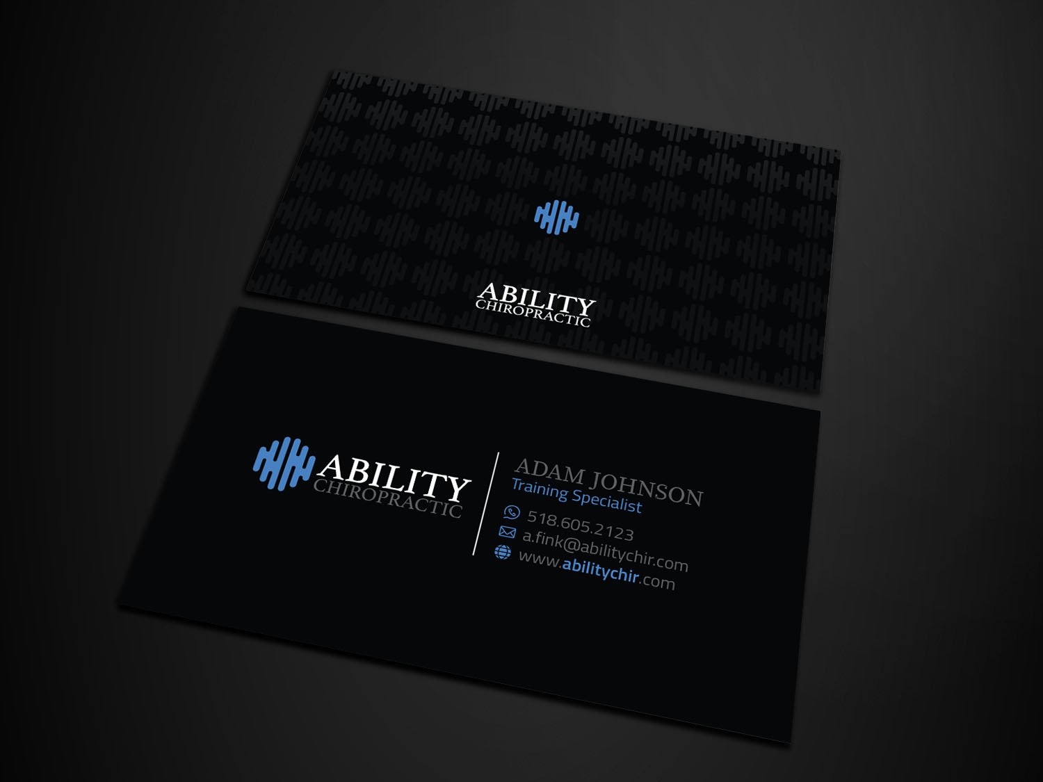 Business Card Design for Ability Chiropractic by Verified artistry ...
