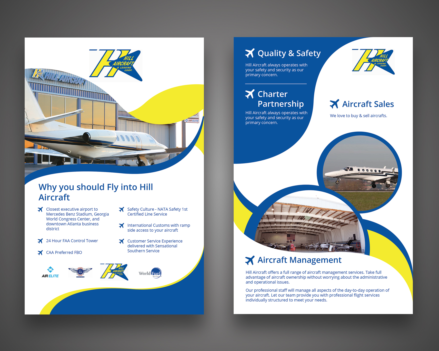 Brochure Design for Hill Aircraft by Nightmist | Design #23803688