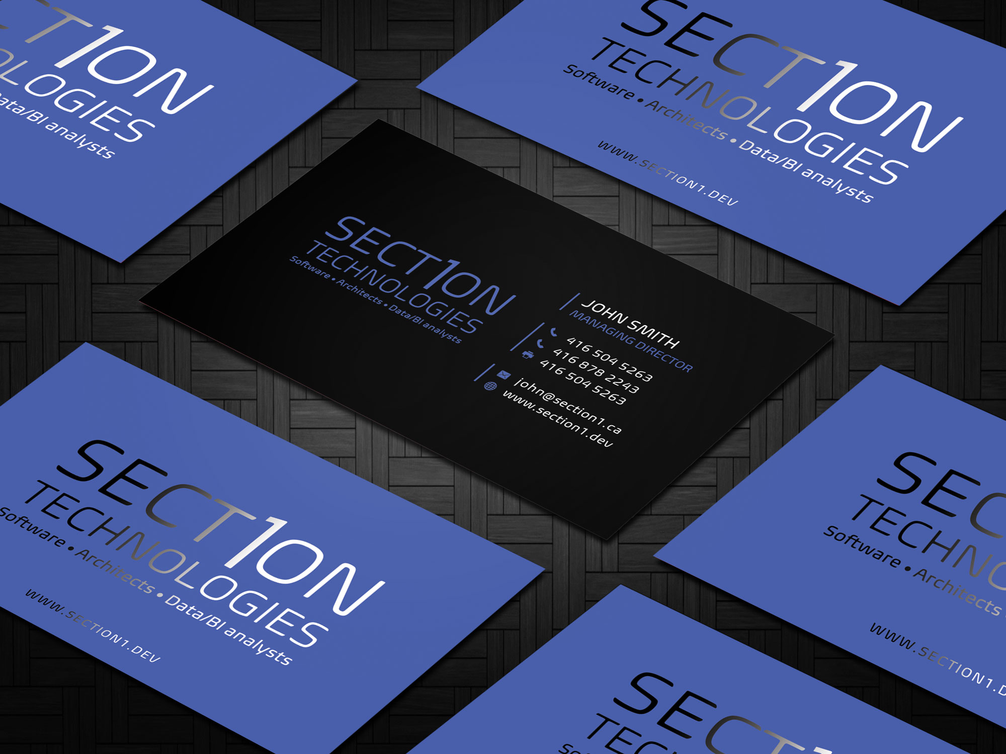 Serious, Modern, It Company Business Card Design for Section 1 ...
