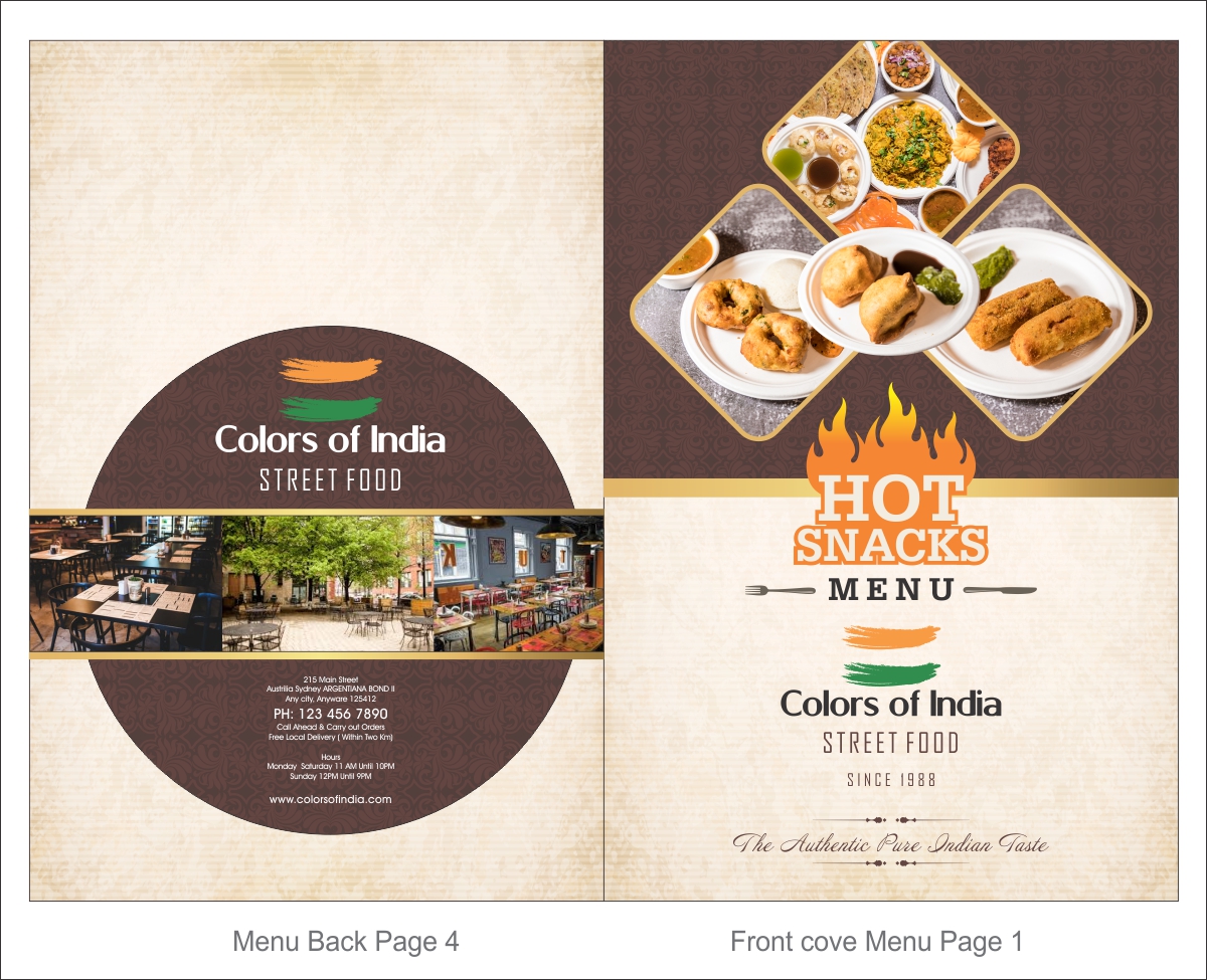 Indian Restaurant Menu Cover Design