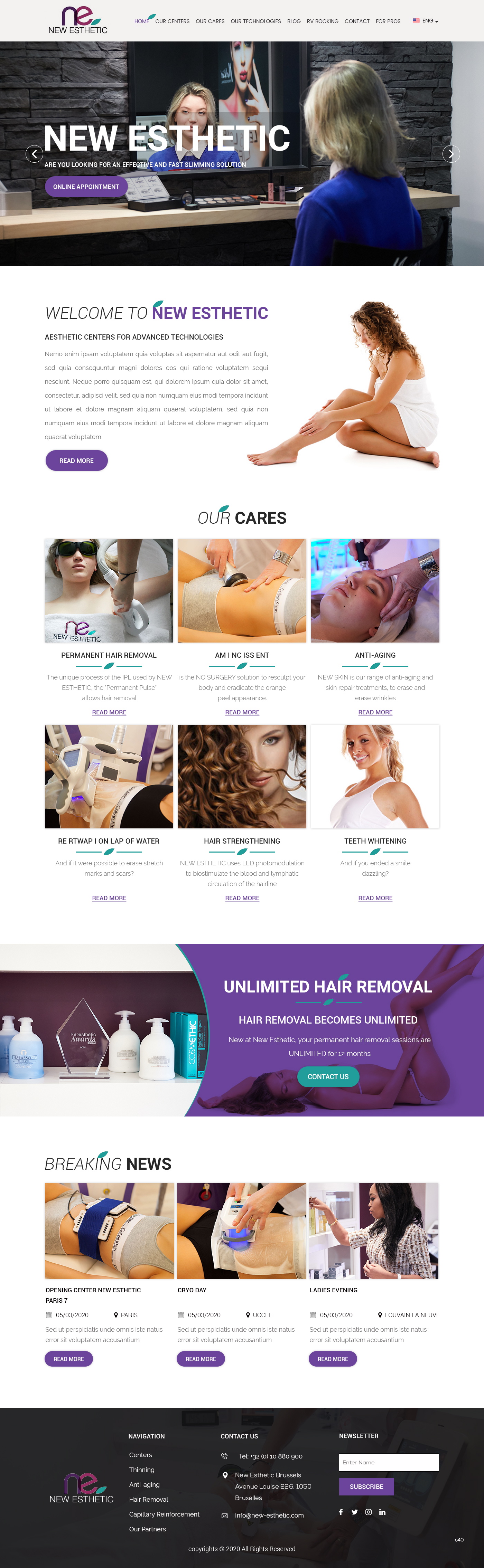 Elegant, Modern, Beauty Salon Web Design for NEW ESTHETIC by pb ...