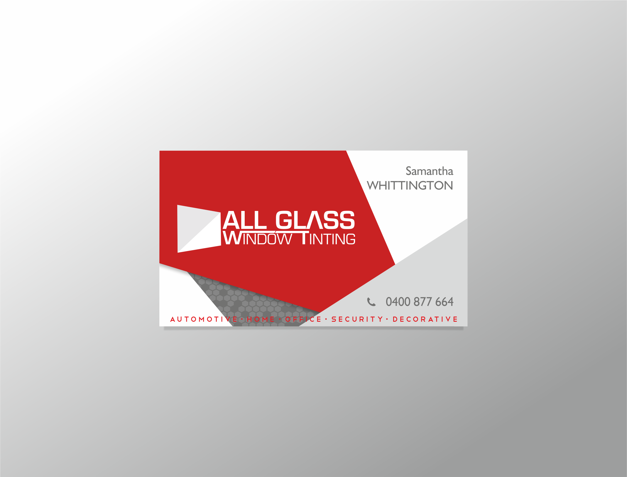Business Card Design for All Glass Windscreens & Window Tinting by ...