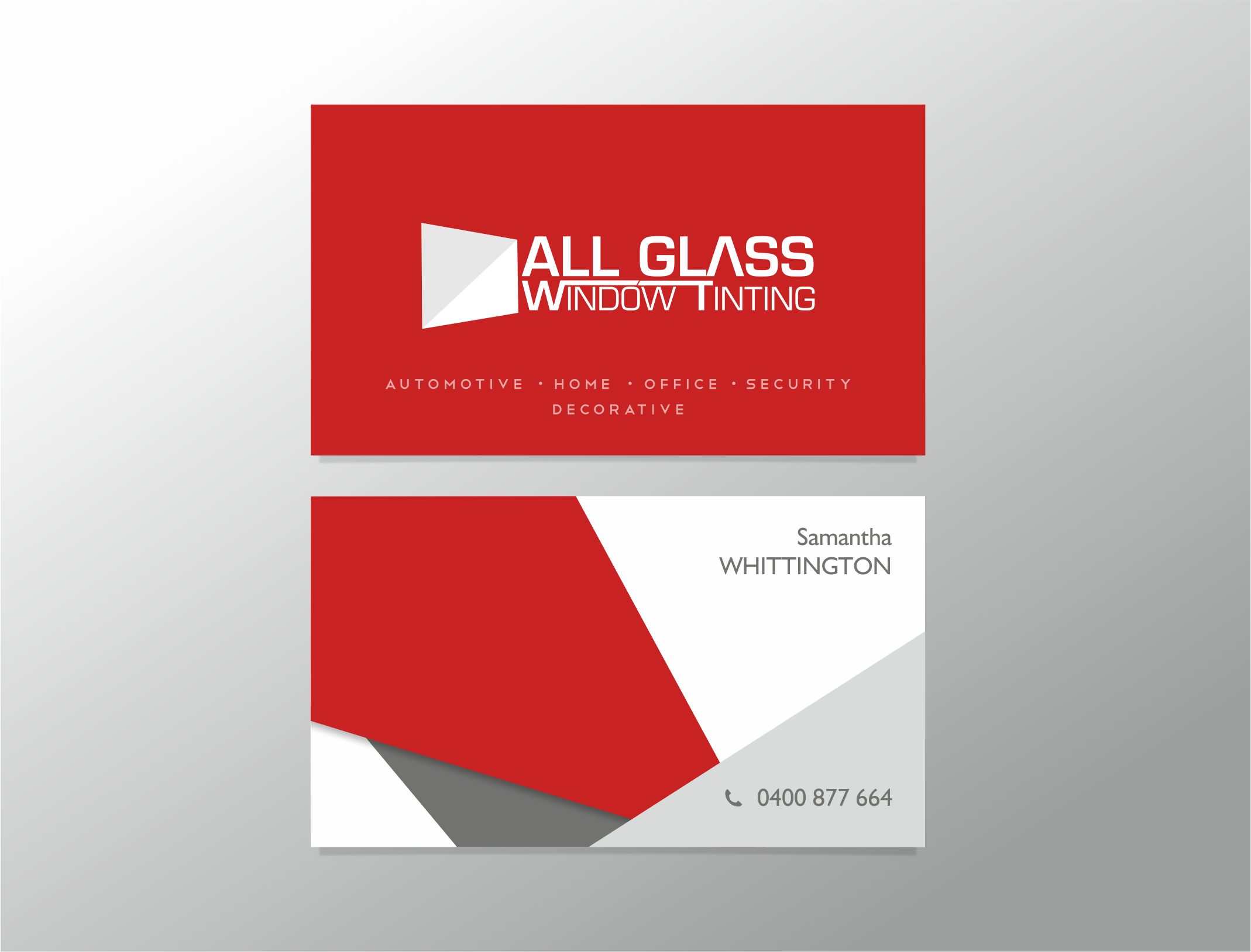 Business Card Design for All Glass Windscreens & Window Tinting by ...