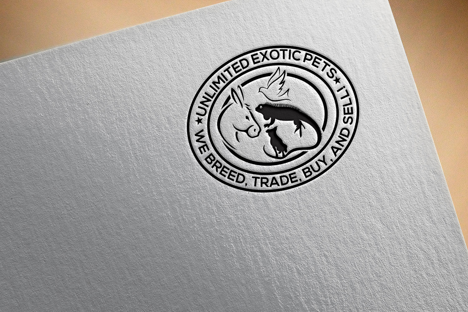 Modern, Masculine Logo Design for Unlimited Exotic Pets We Breed, Trade ...