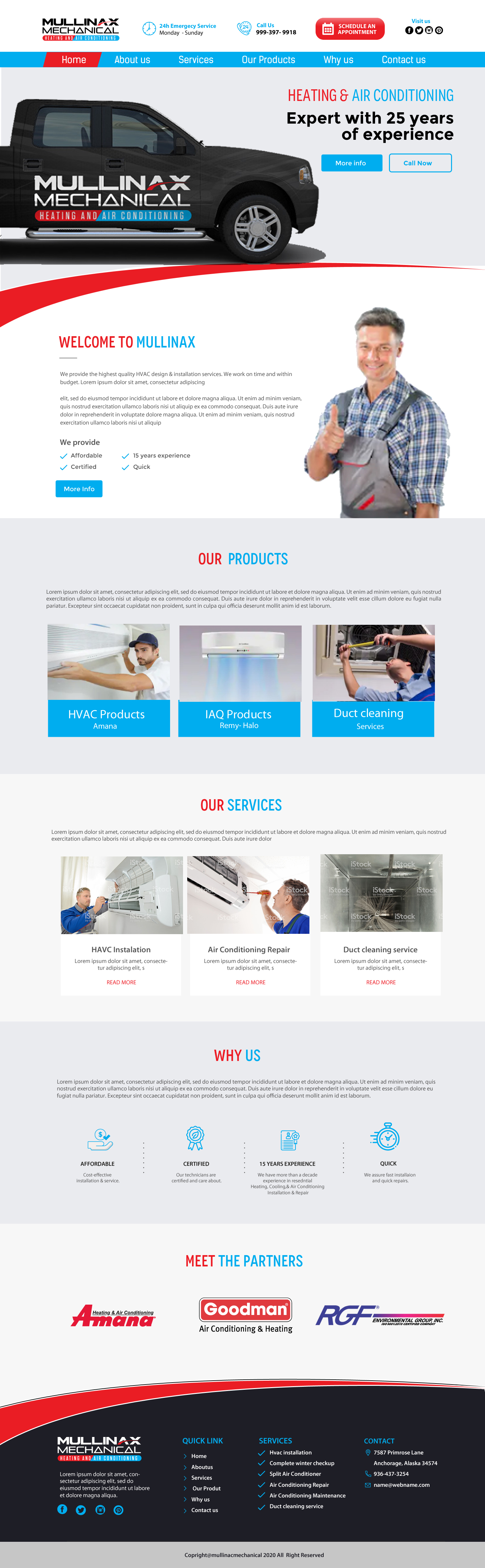 Serious, Bold, Hvac Web Design for Mullinax Mechanical Heating and Air ...