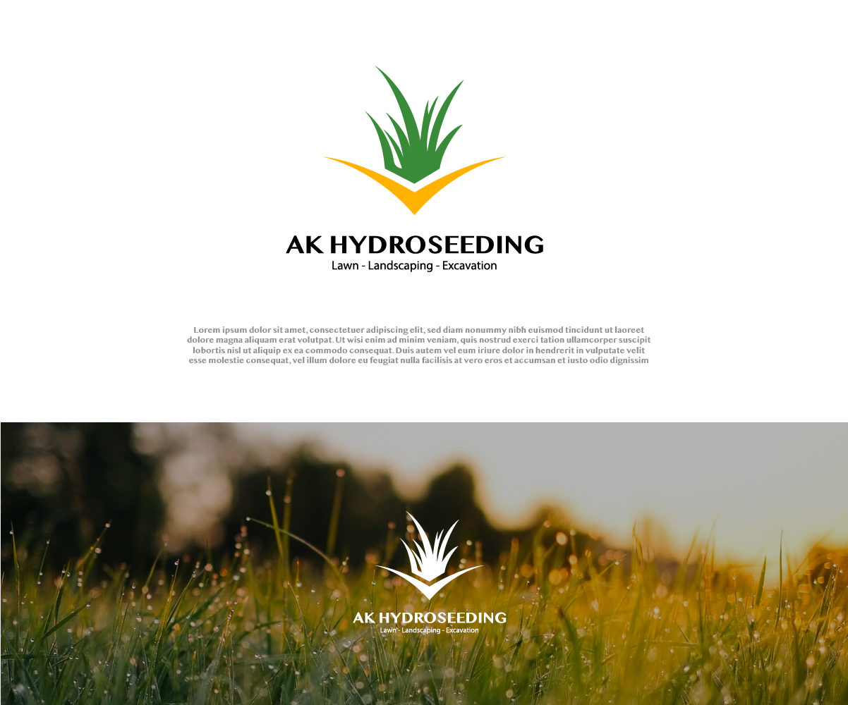 Logo Design for AK Hydroseeding lawn, landscaping, excavation by Ng V ...