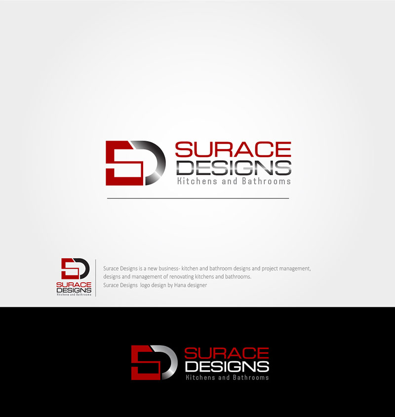 Logo Design for Surace Designs as main text, Kitchens and Bathrooms ...