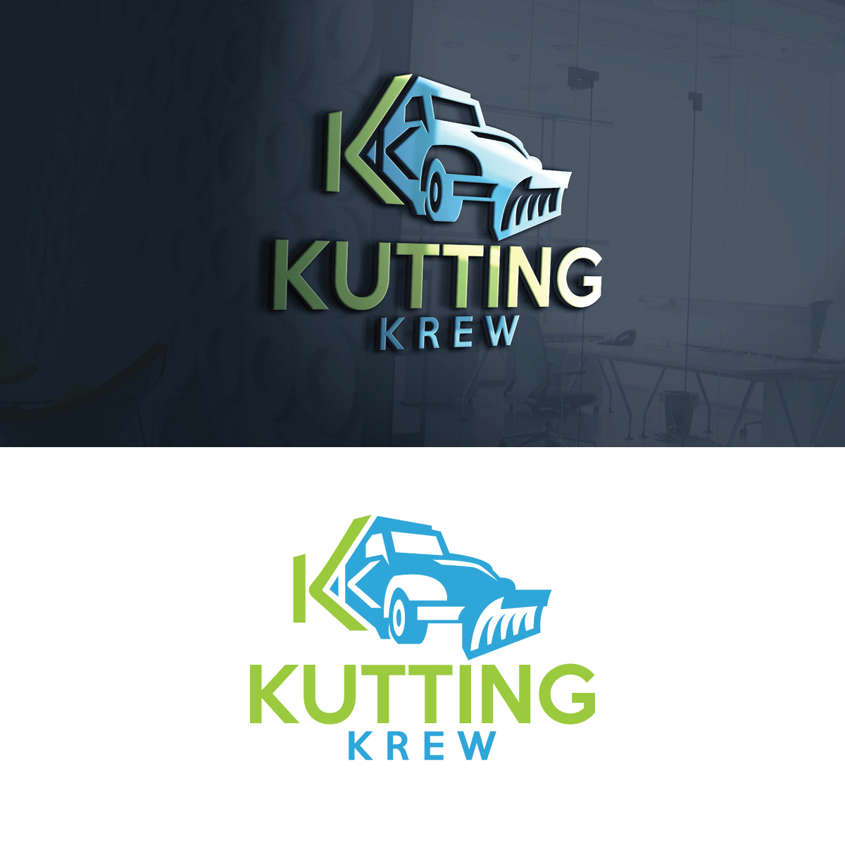 Bold, Personable Logo Design for Kutting Krew, Krew, KK are all options ...