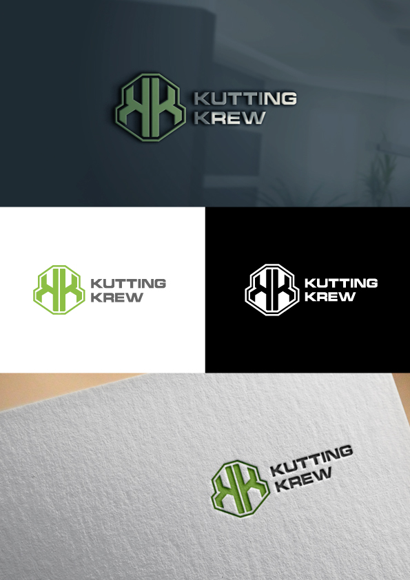 Bold, Personable Logo Design for Kutting Krew, Krew, KK are all options ...