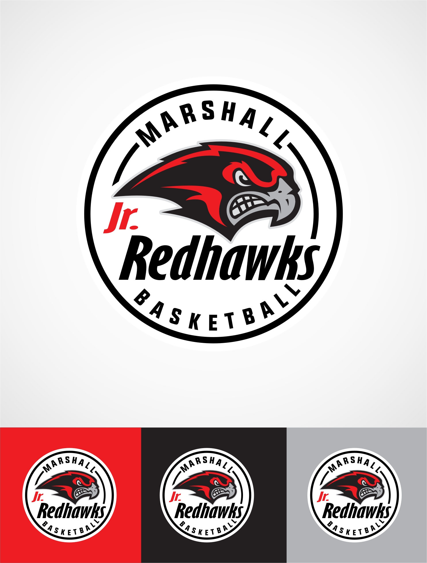Bold, Playful, School Logo Design for Marshall Jr. Redhawks Basketball ...