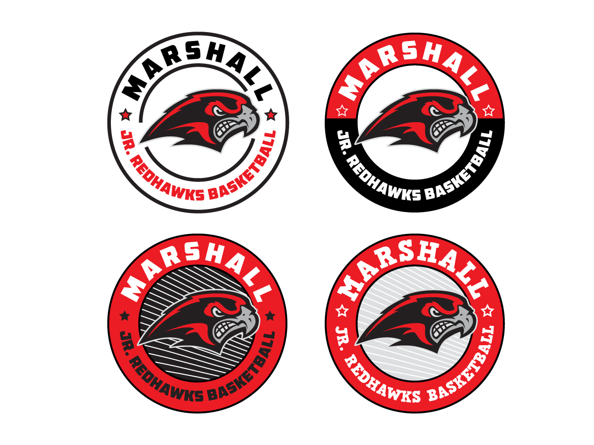 Bold, Playful, School Logo Design for Marshall Jr. Redhawks Basketball ...