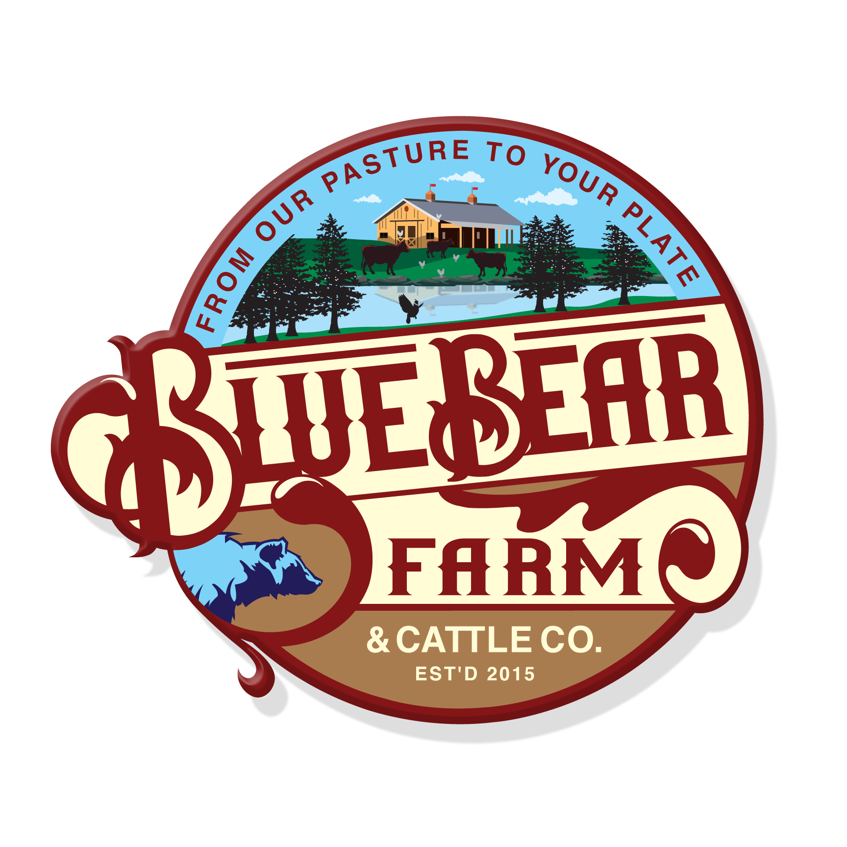 Elegant, Playful, Livestock Logo Design for Blue Bear Farm & Cattle Co ...