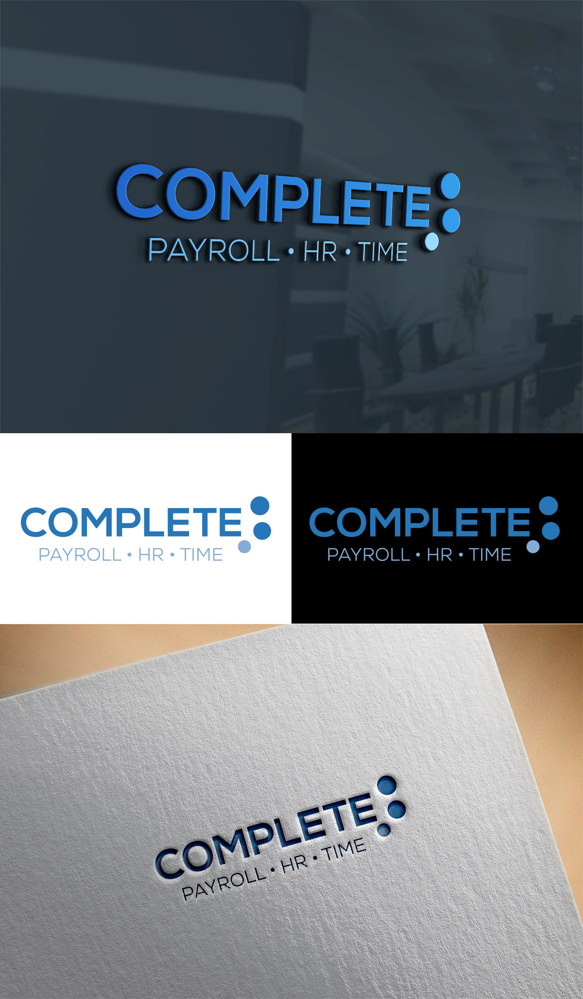 Serious, Modern Logo Design for Complete / Payroll • HR • Time by ...