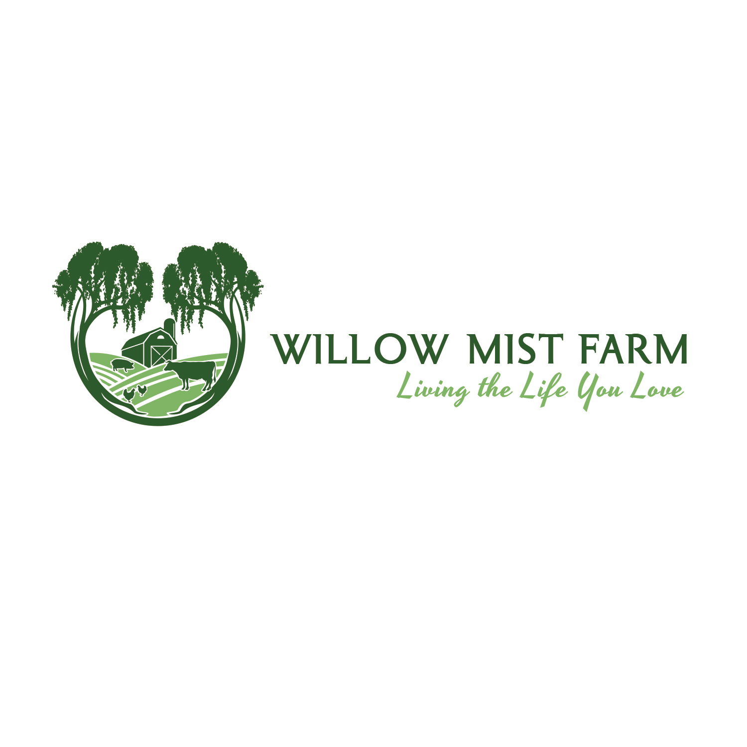 Logo Design for Willow Mist Farm ~ Living the Life by borzoid | Design ...