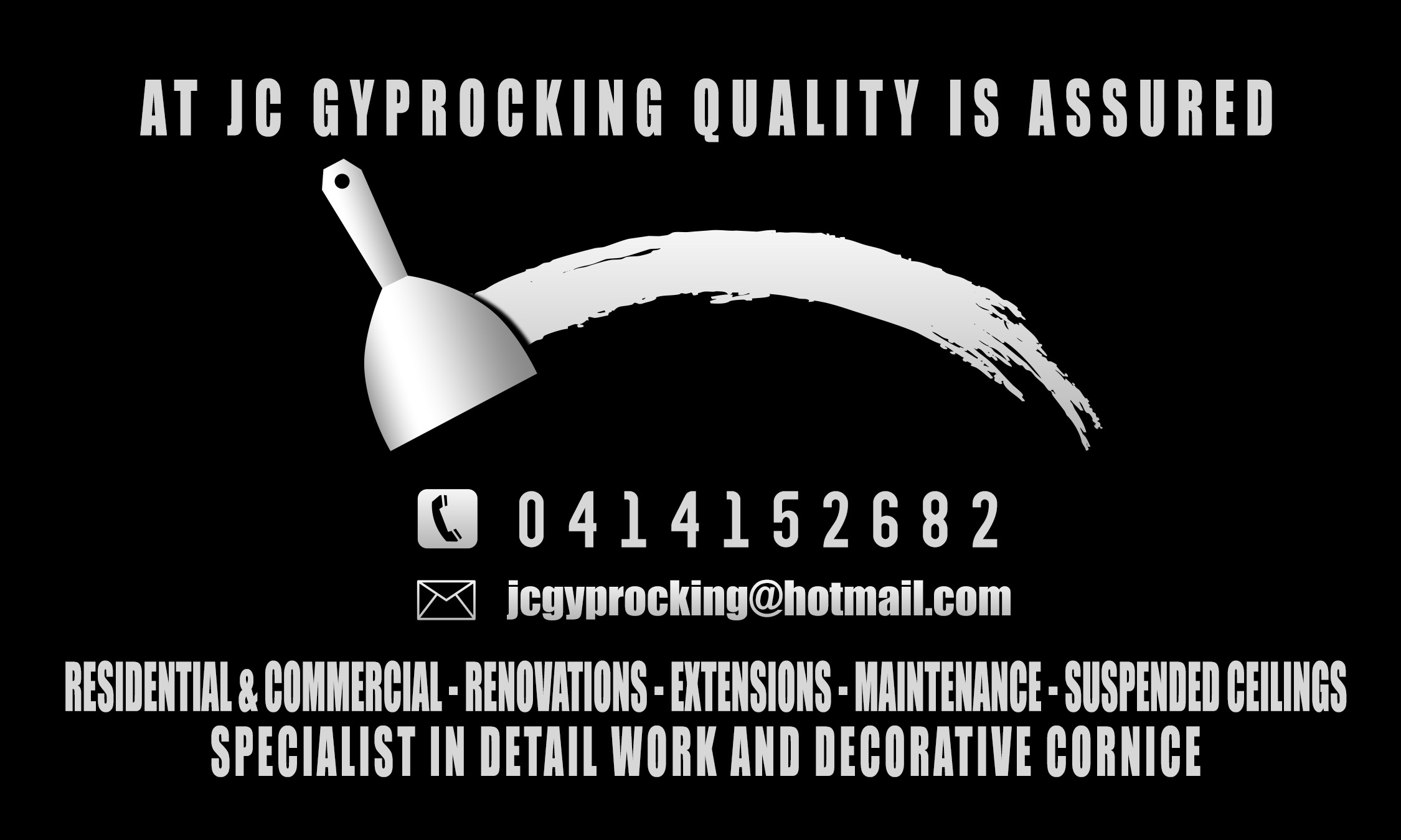 Conservative, Upmarket Logo Design for (FRONT) JC Gyprocking 0414152682 ...