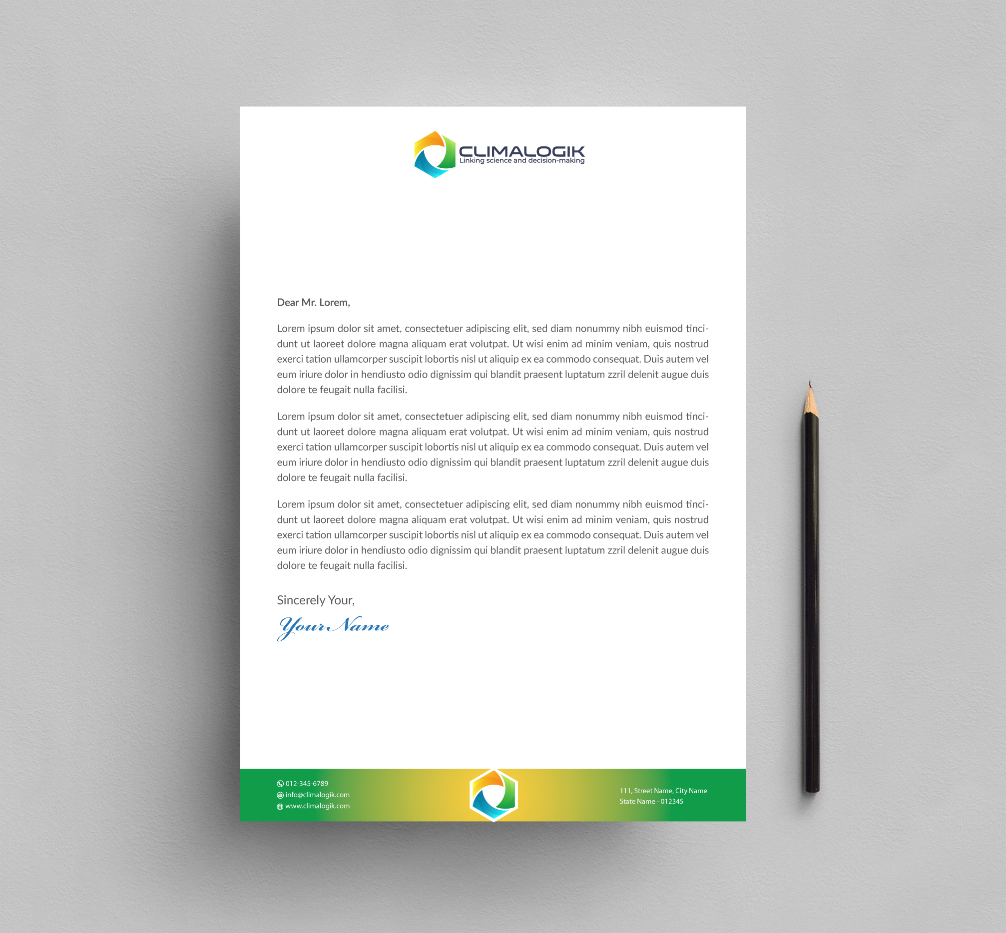 Modern, Professional, Environmental Consultant Letterhead Design for a ...