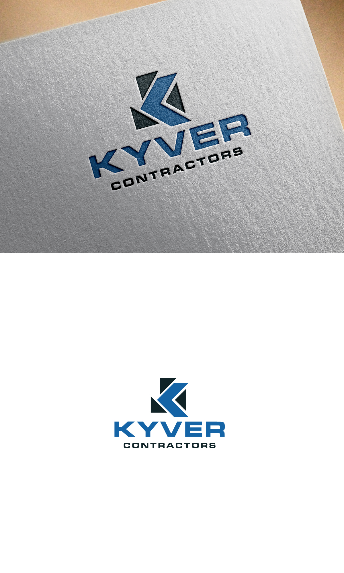 Bold, Masculine, Concrete Logo Design for Kyver Contractors, LLC by ...