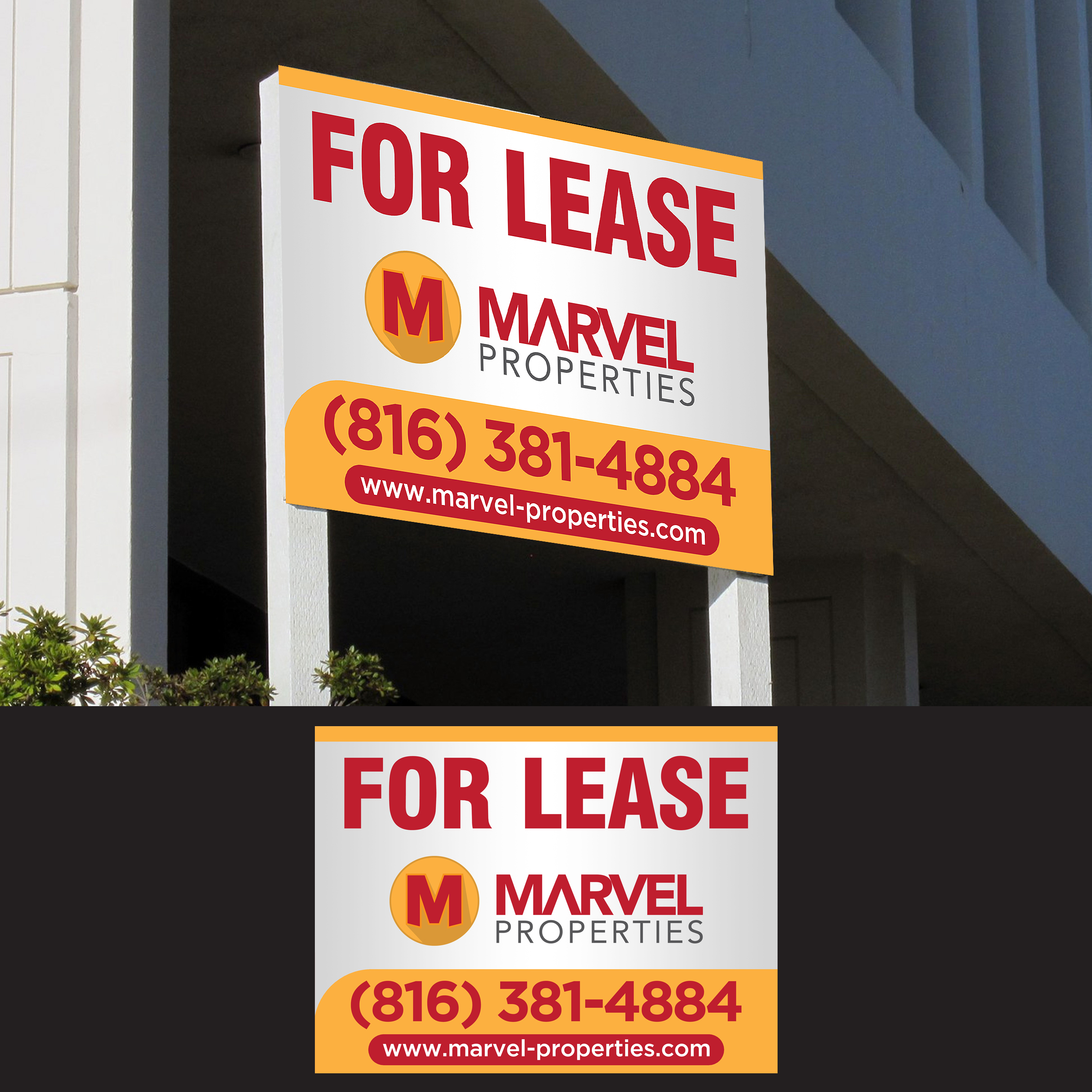 Modern, Upmarket, Real Estate Development Signage Design for Marvel ...