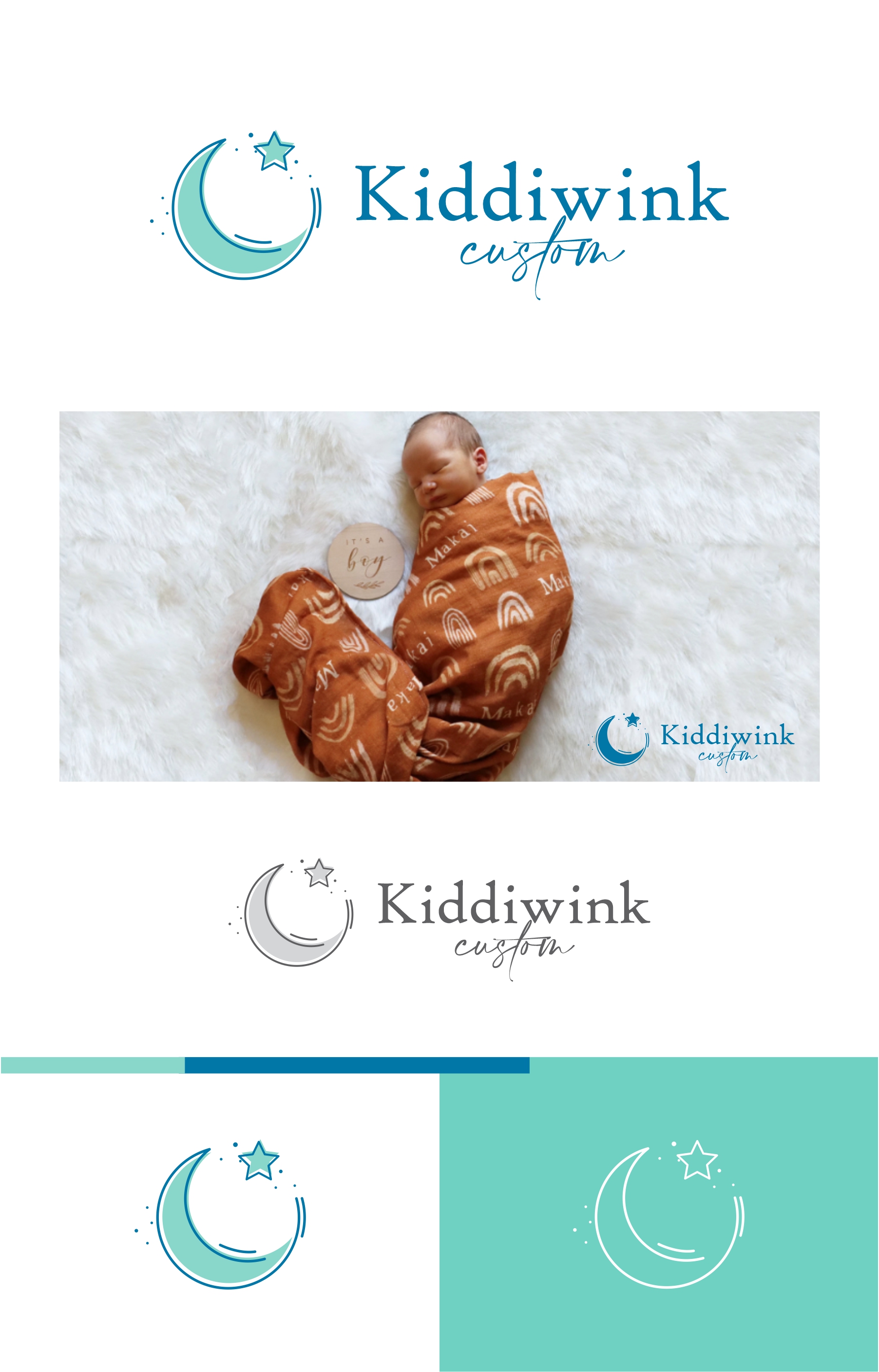 Modern, Playful Logo Design for Kiddiwink Custom by ZeneFashions ...