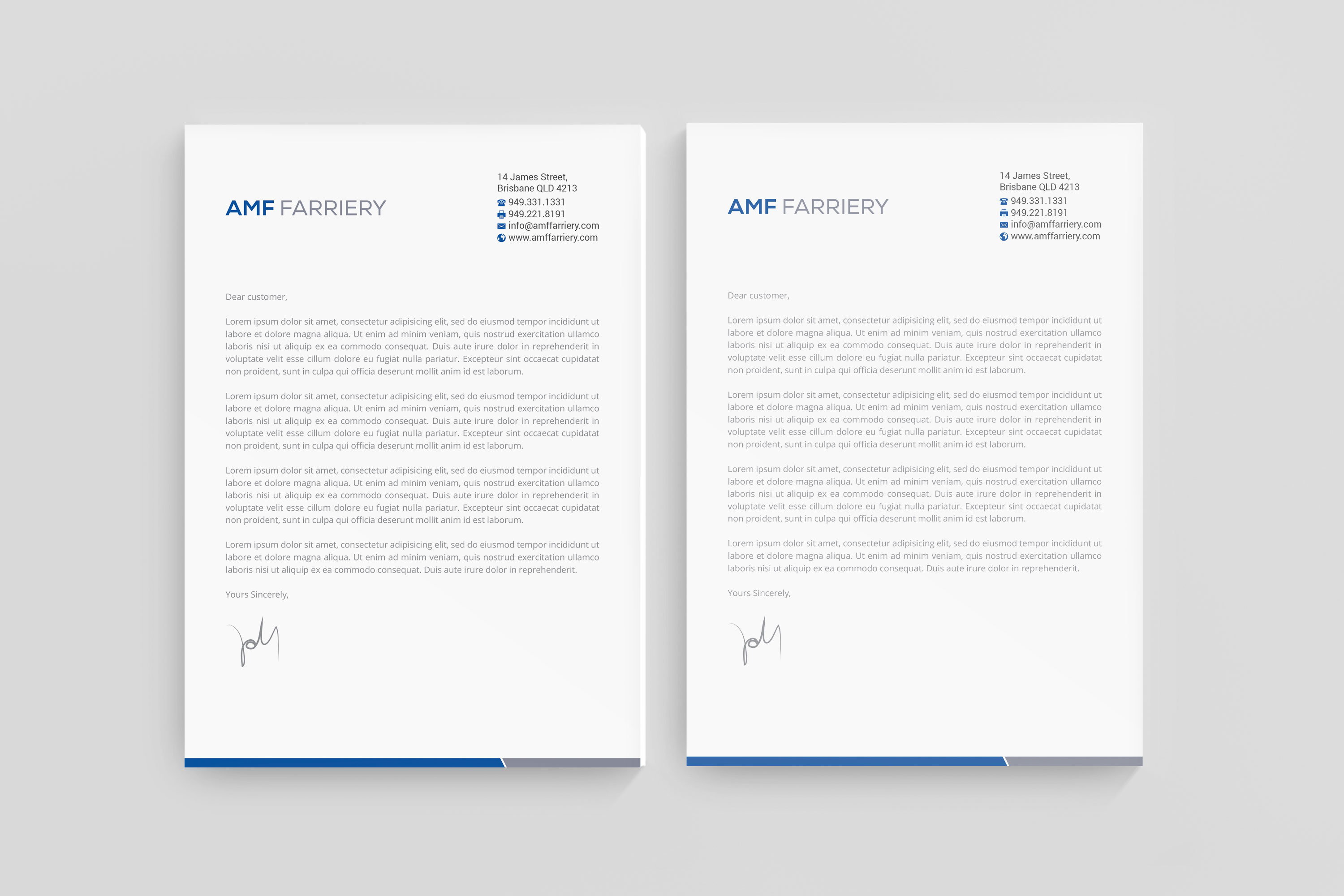 Letterhead Design for amf farriery by R.design | Design #24913157