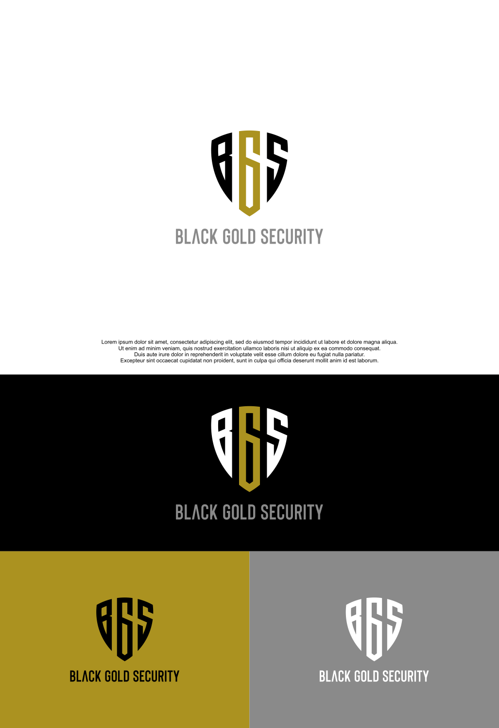 Modern, Masculine, Security Service Logo Design for Black Gold Security ...