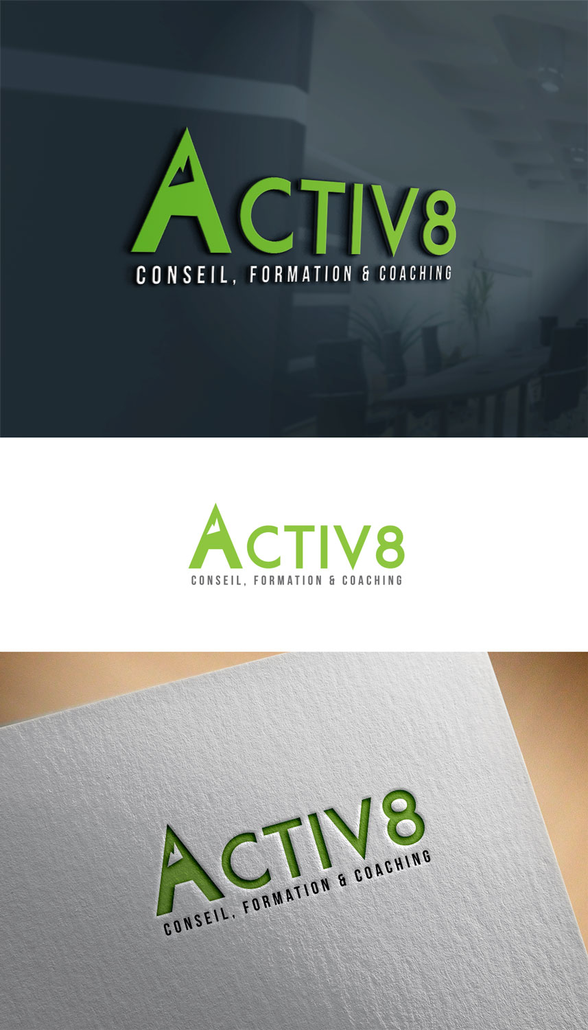 Logo Design for "Activ8" Sublogo would be "Conseil, formation ...