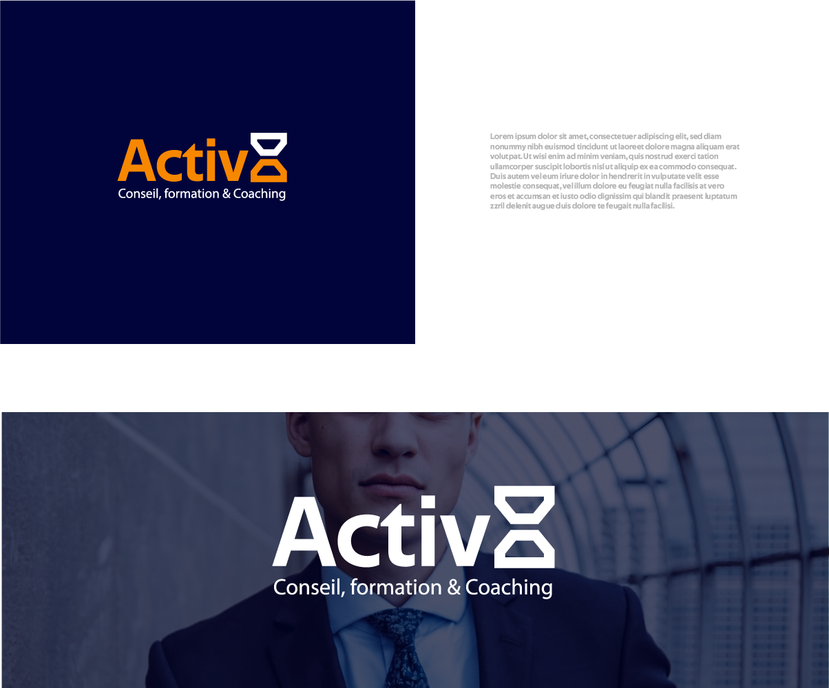 Logo Design for "Activ8" Sublogo would be "Conseil, formation ...