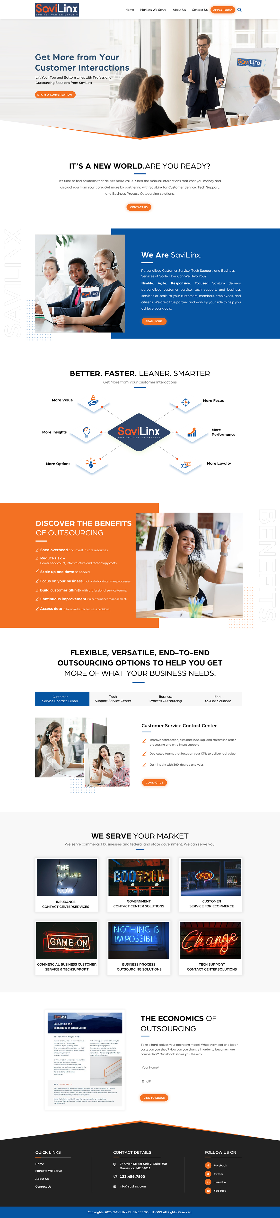 Upmarket, Modern, Call Center Web Design for SaviLinx by Sbss | Design ...