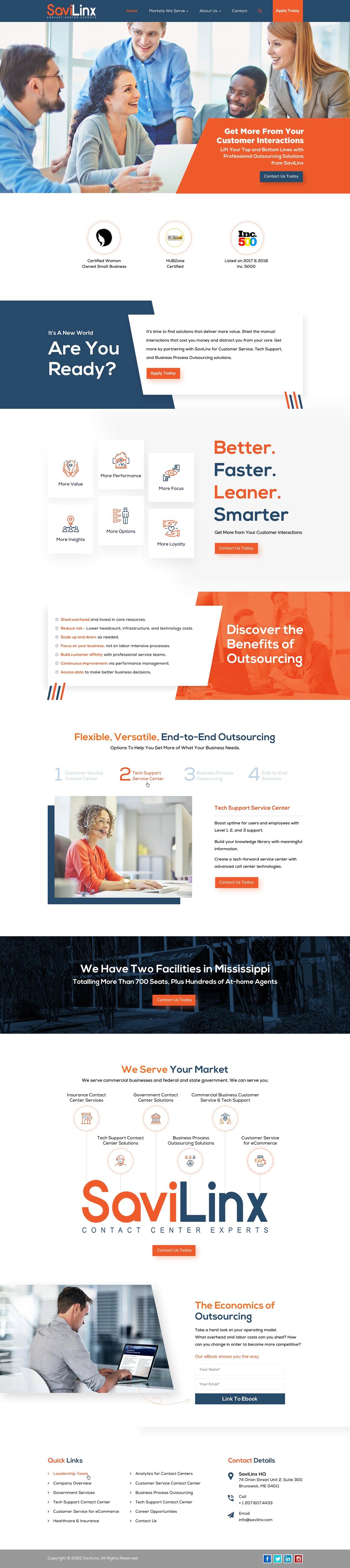 Upmarket, Modern, Call Center Web Design for SaviLinx by Sbss | Design ...