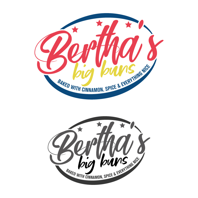 Logo Design for Bertha's Big Buns......baked with cinnamon, spice ...