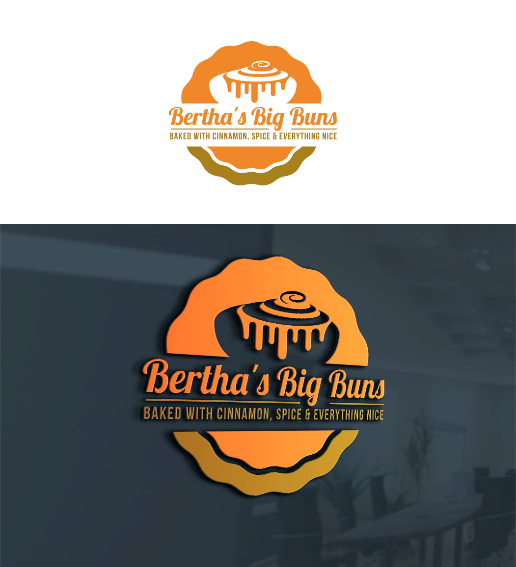 Logo Design for Bertha's Big Buns......baked with cinnamon, spice ...