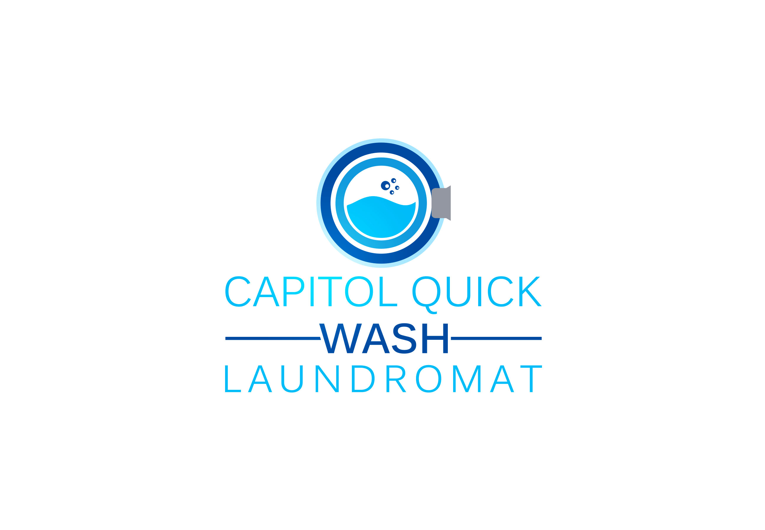Elegant, Playful, Laundromat Logo Design for Capitol Quick Wash ...