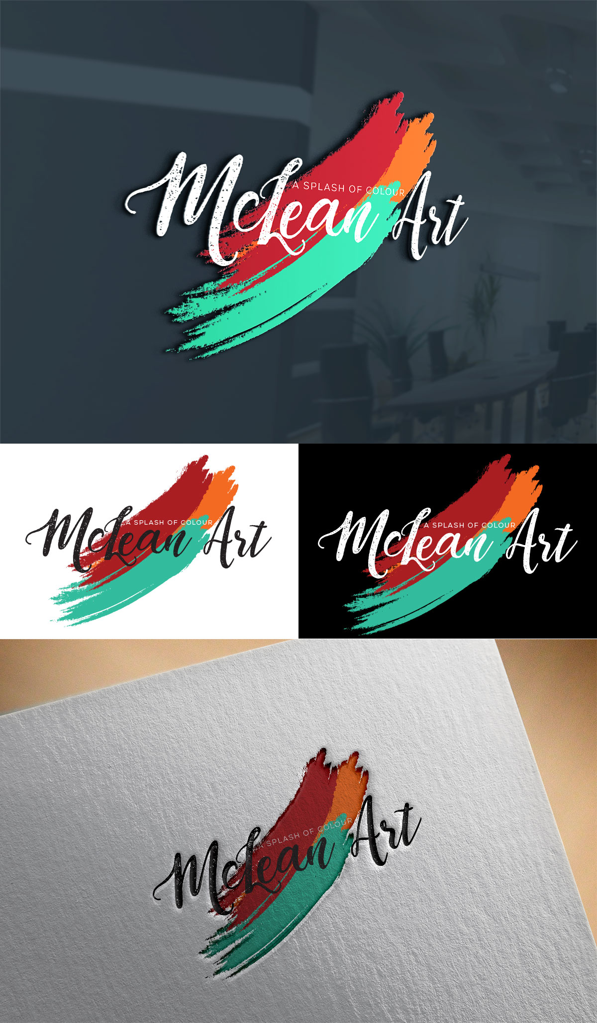 Bold, Colorful Logo Design for A Splash of Colour McLean Art by logofy ...