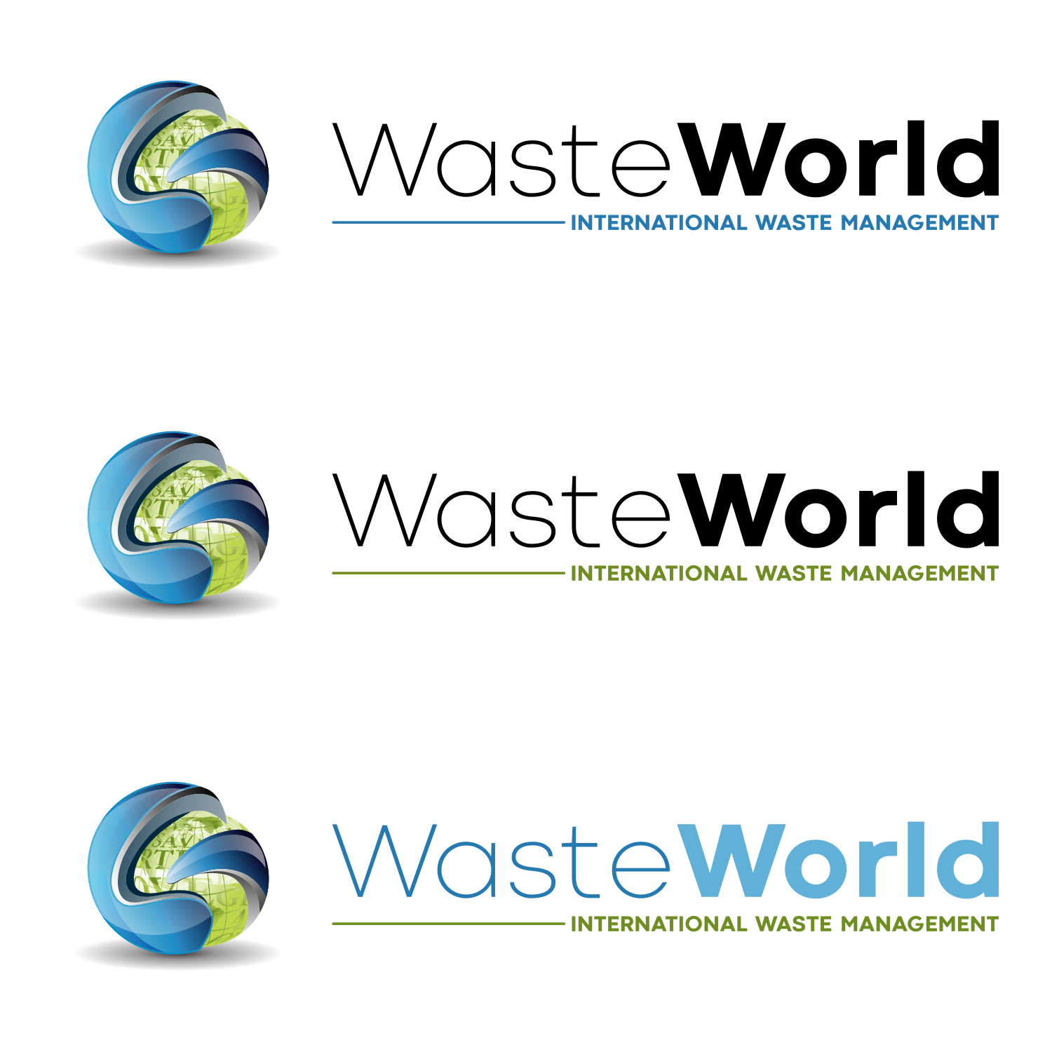 Logo Design for Logo: WasteWorld / Tag Line: International Waste ...
